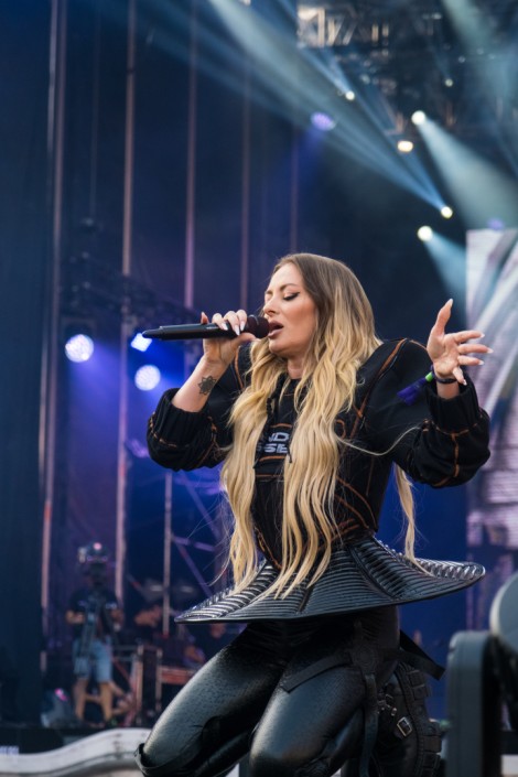 Delia Matache at Neversea Beach in Constanta on July 10, 2022 ...